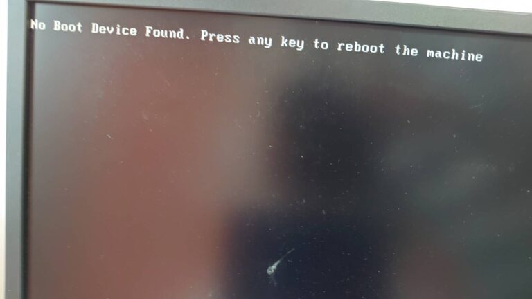突然の停電後「No Boot Device Found. Press any key to reboot the machine」と表示されてしまう場合の対応方法 ｜過去の対応パソコントラブル ...